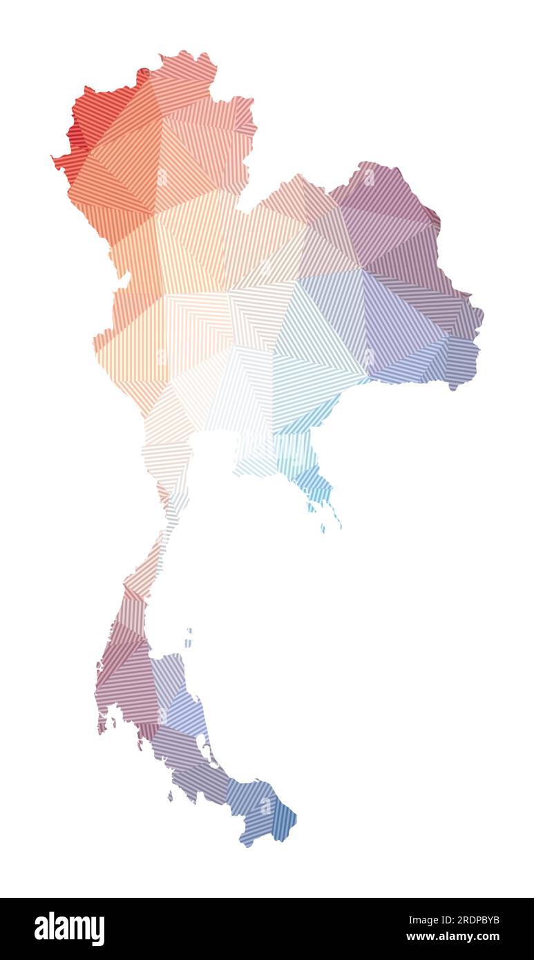 Map of Thailand. Low poly illustration of the country. Geometric design ...