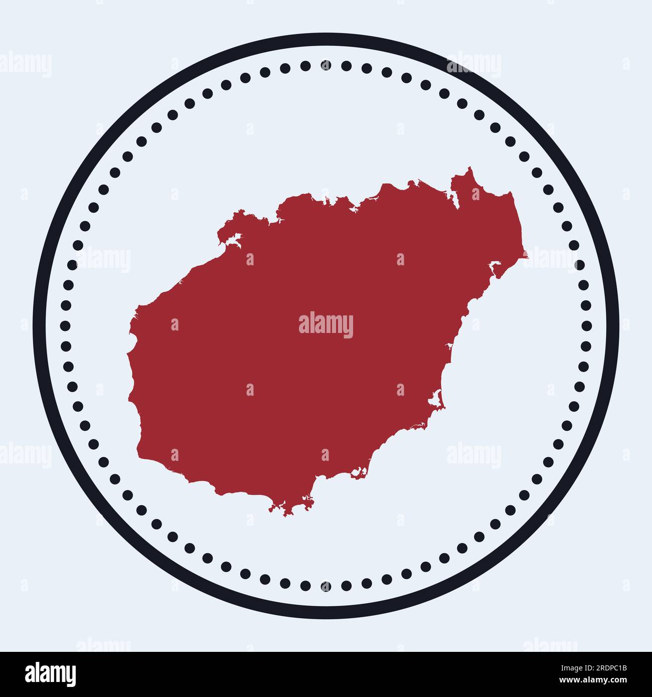 Hainan round stamp. Round logo with island map and title. Stylish ...