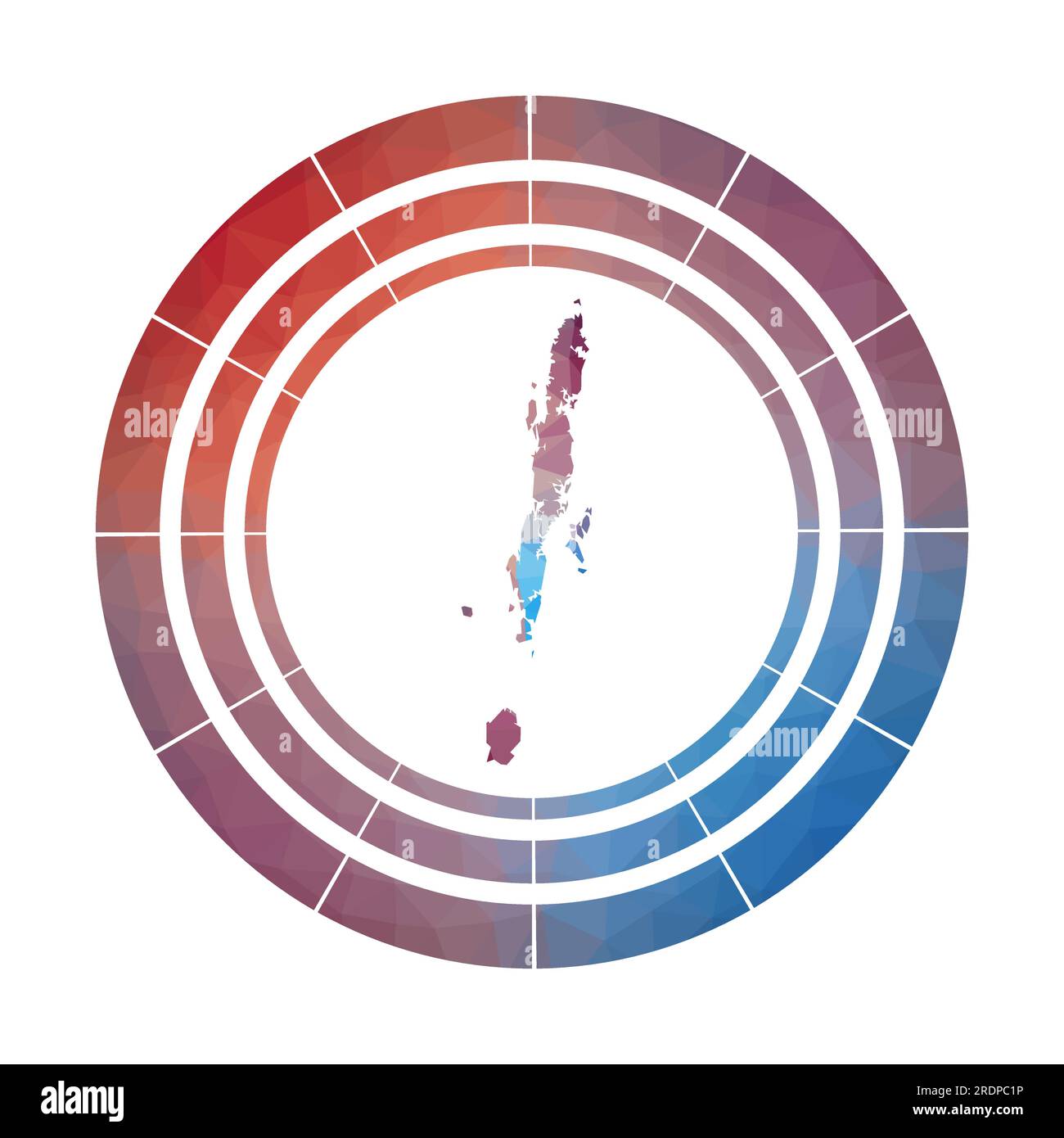 Andaman Islands badge. Bright gradient logo of island in low poly style ...