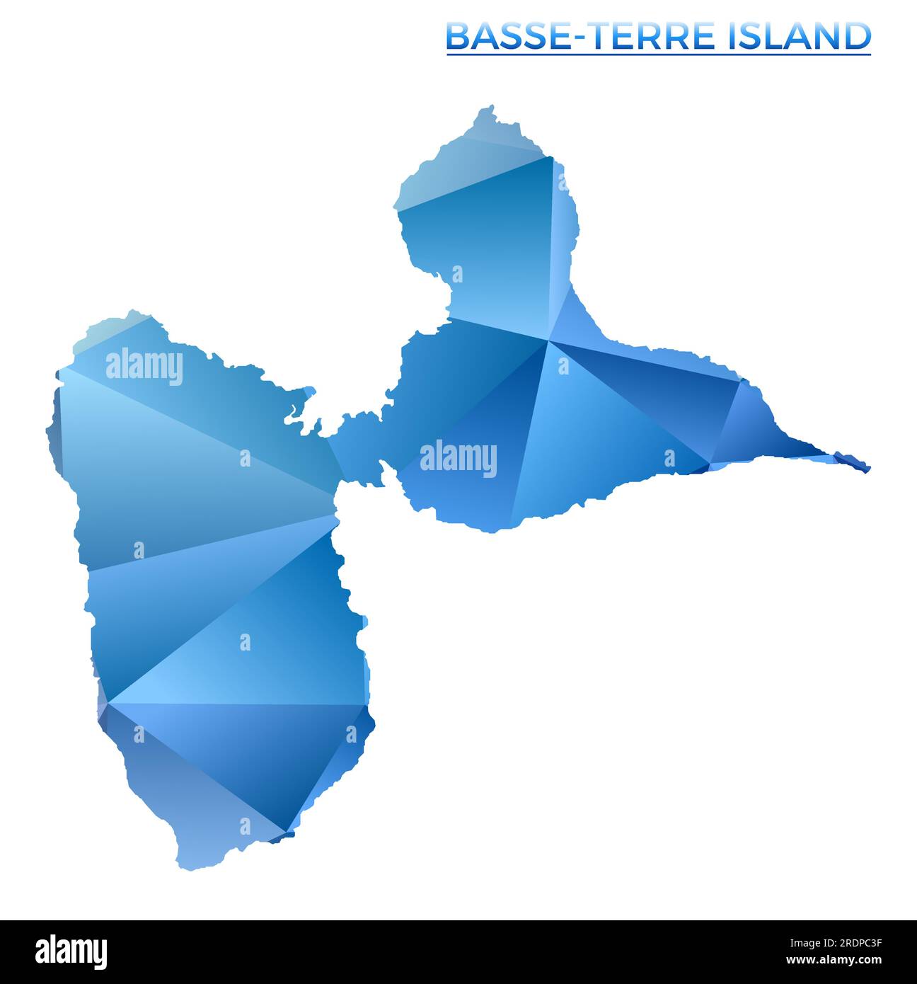 Vector polygonal Basse-Terre Island map. Vibrant geometric island in ...