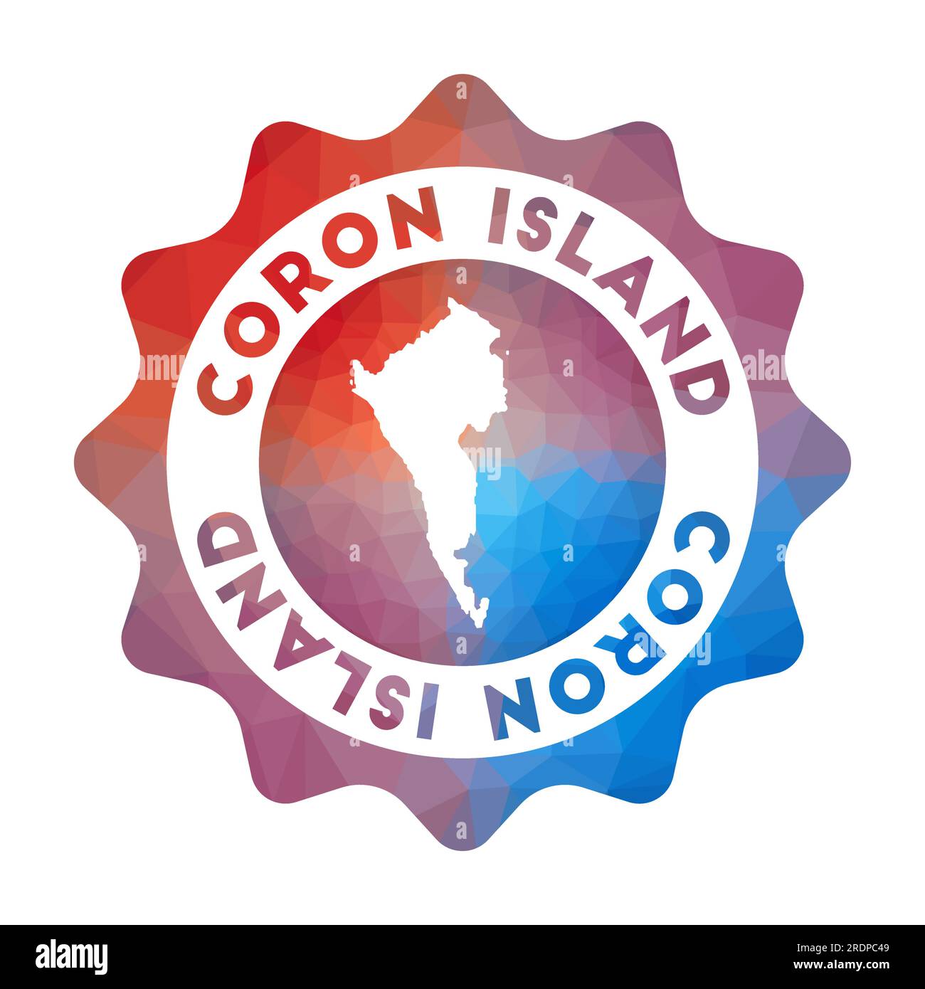 Coron Island Low Poly Logo Colorful Gradient Travel Logo In Geometric Style Multicolored