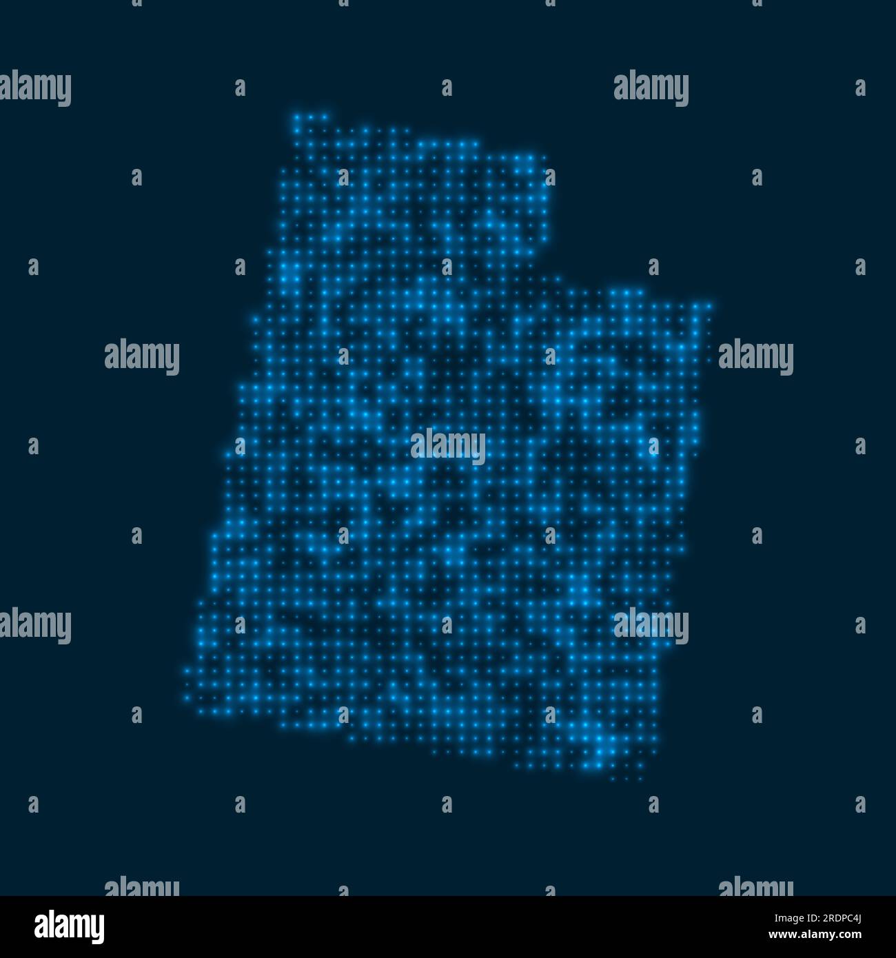 Utah dotted glowing map. Shape of the US state with blue bright bulbs ...