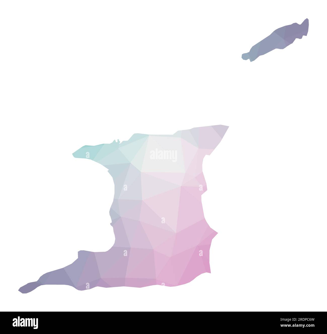 Polygonal map of Trinidad and Tobago. Geometric illustration of the ...