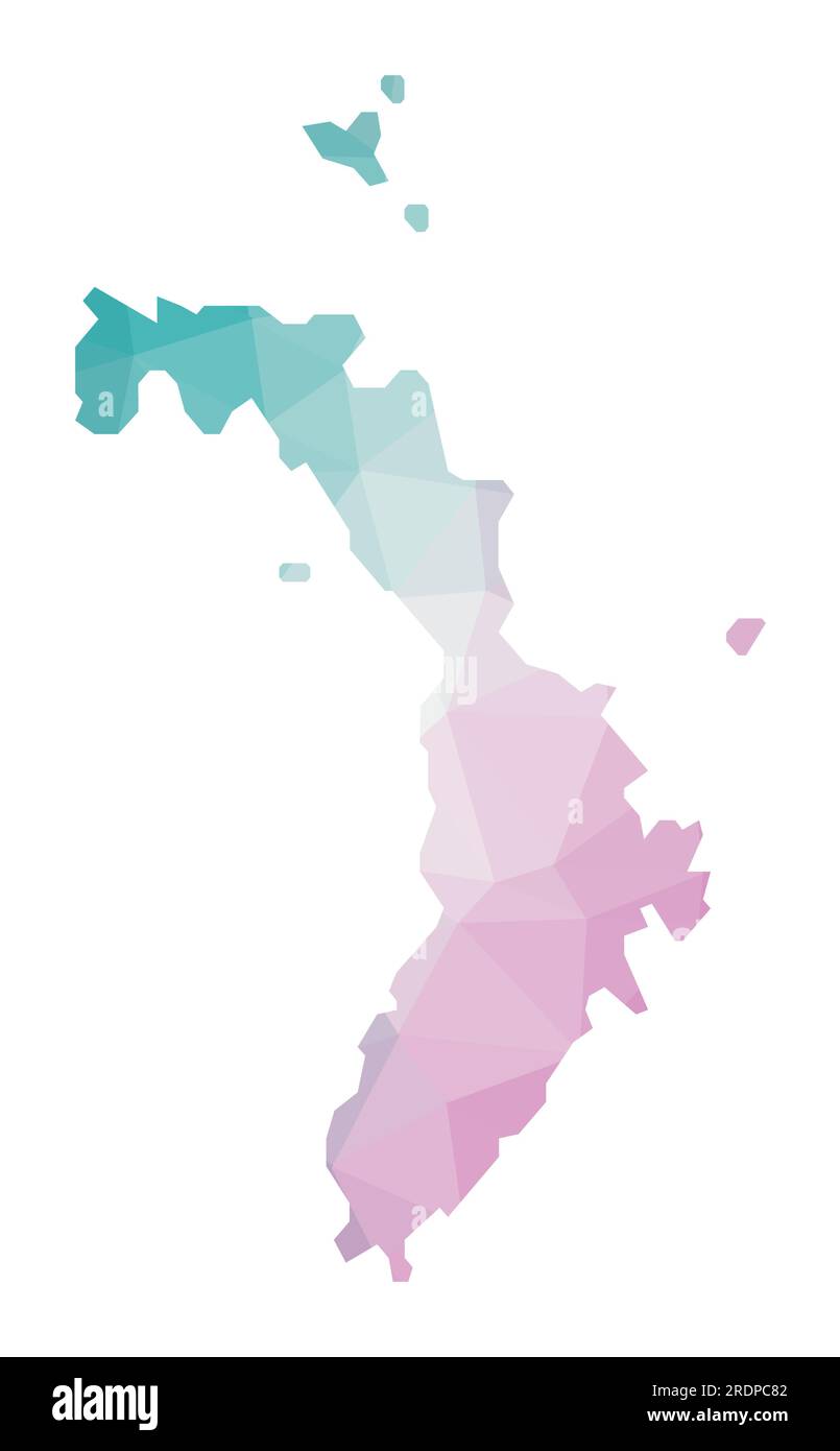 Polygonal map of Lord Howe Island. Geometric illustration of the island ...