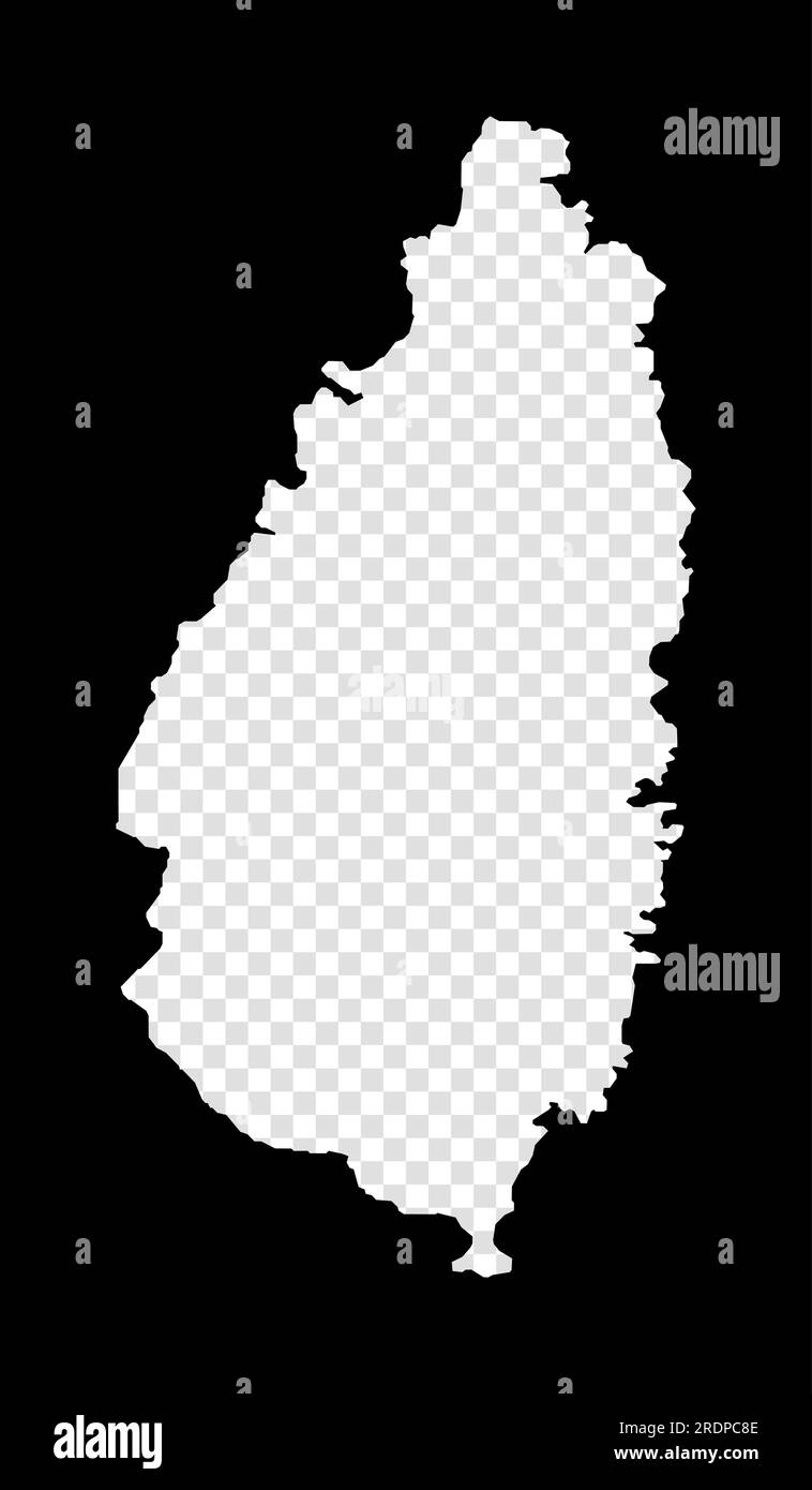 Stencil map of Saint Lucia. Simple and minimal transparent map of Saint ...