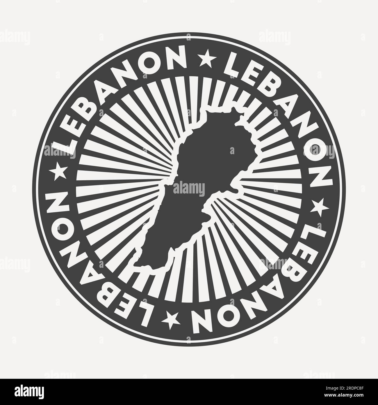 Lebanon round logo. Vintage travel badge with the circular name and map ...