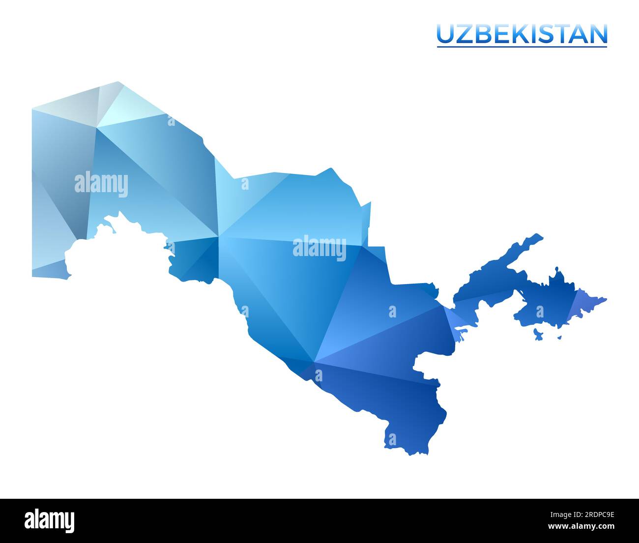 Vector polygonal Uzbekistan map. Vibrant geometric country in low poly ...