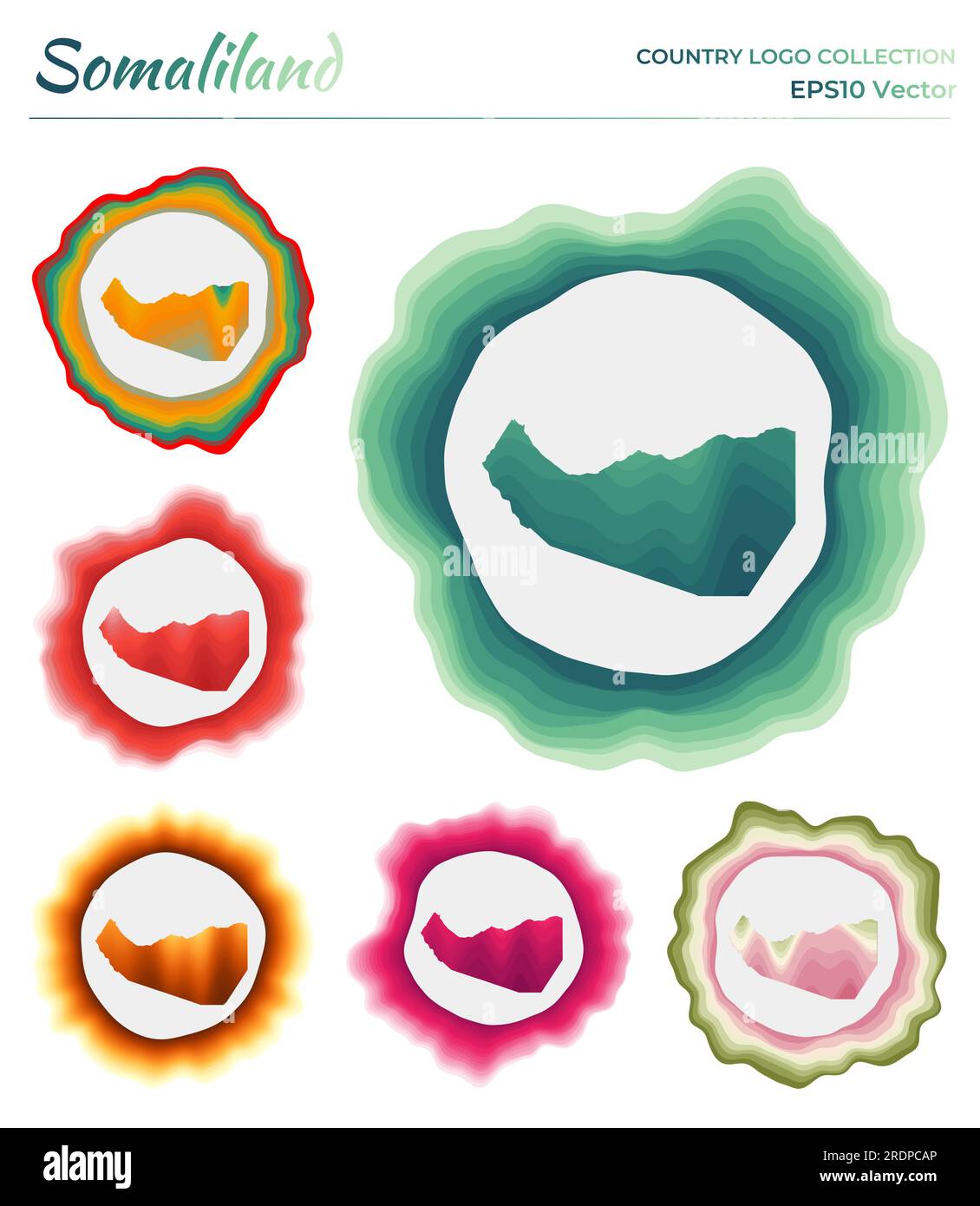 Somaliland logo collection. Colorful badge of the country. Layers ...
