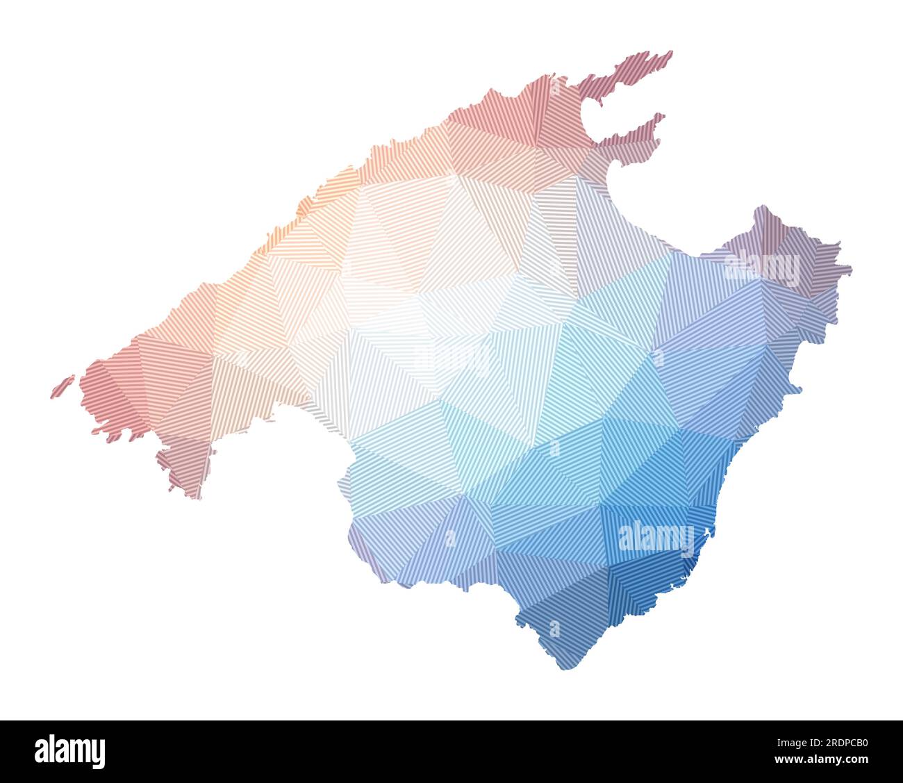 Map of Majorca. Low poly illustration of the island. Geometric design ...