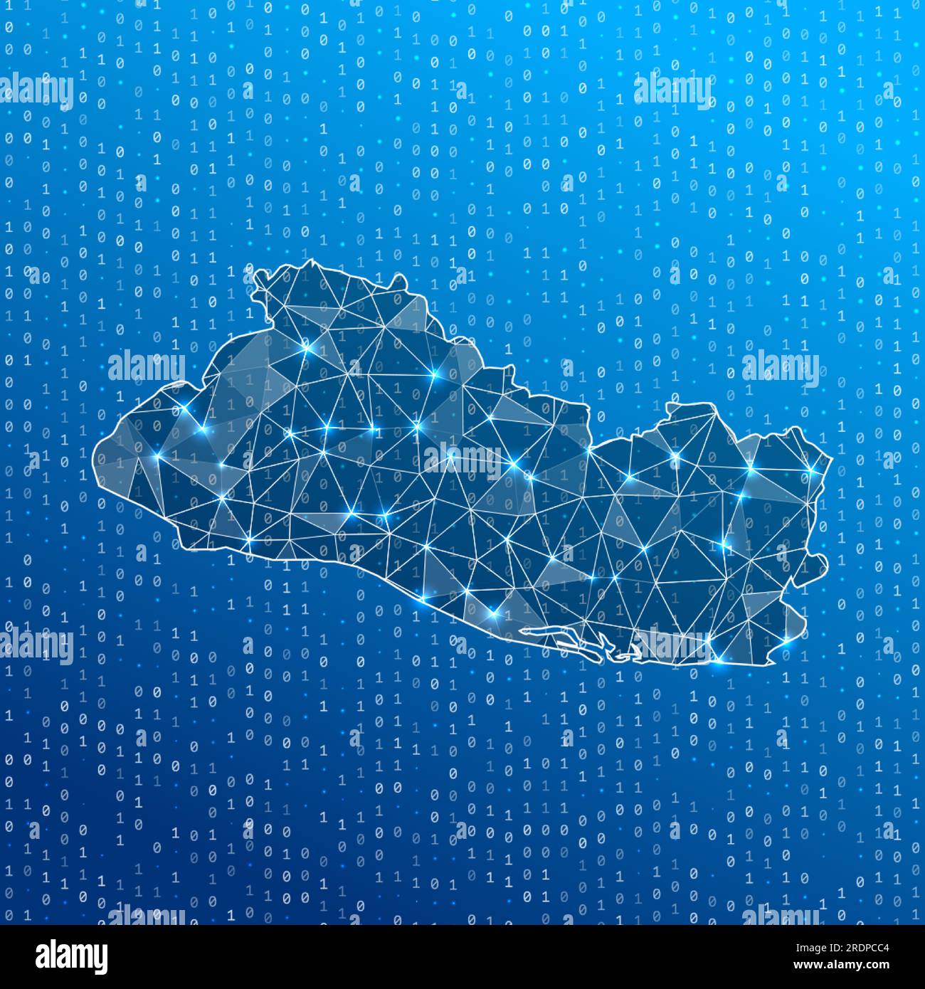 Network map of the Republic of El Salvador. Country digital connections ...