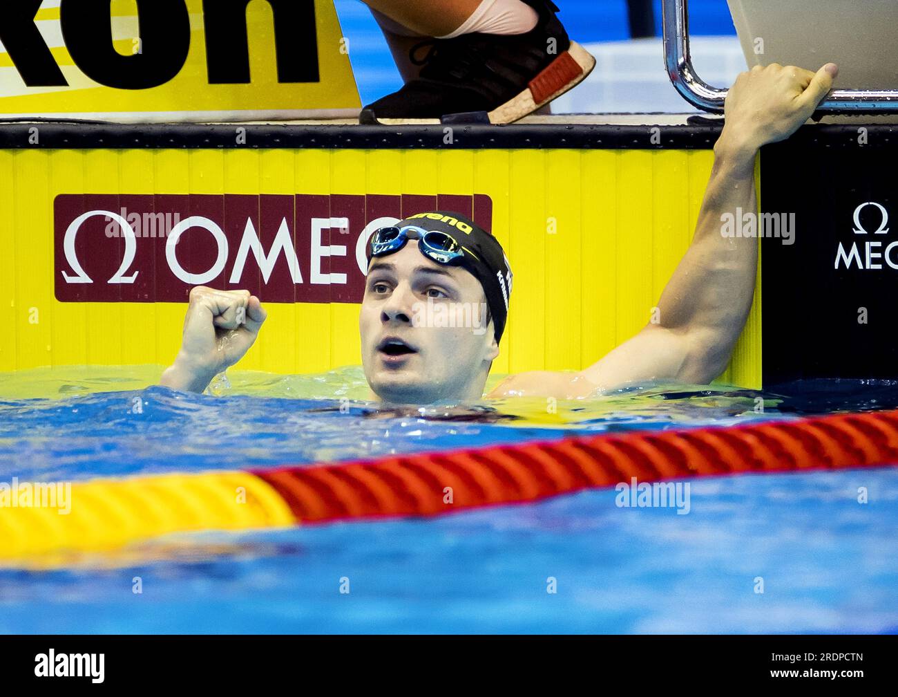 FUKUOKA - Arno Kamminga after the 100 breaststroke during the World ...