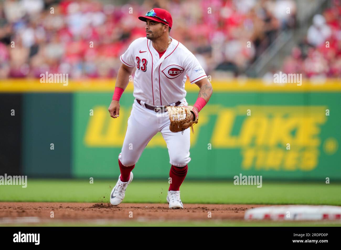 Cincinnati Reds' Christian Encarnacion-Strand plays his position during ...