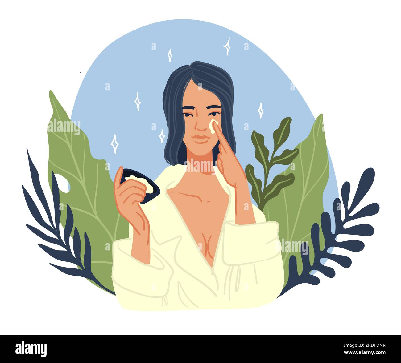 Female In Bathrobe Stock Vector Images Alamy