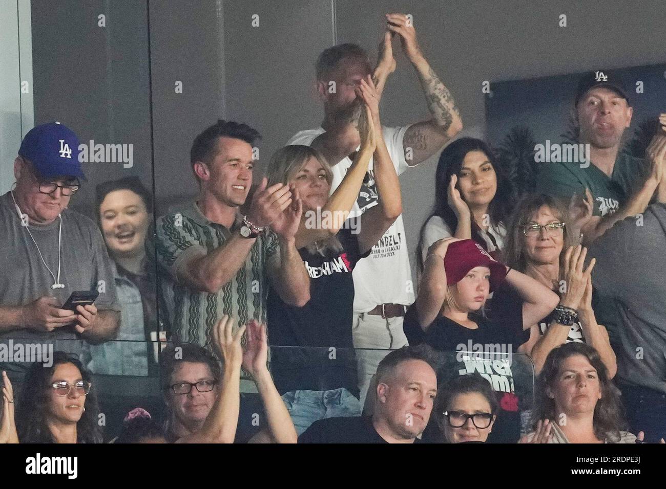 Wrexham AFC co-owner Rob McElhenney, second from left, and his wife ...