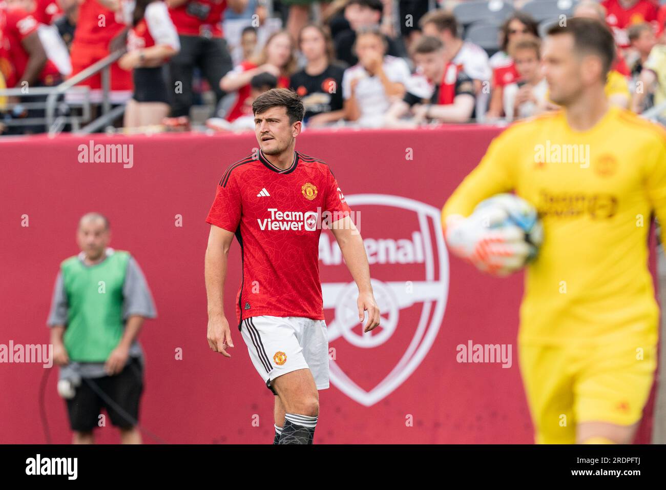 Harry Maguire (5) of Manchester United looks on during friendly game ...