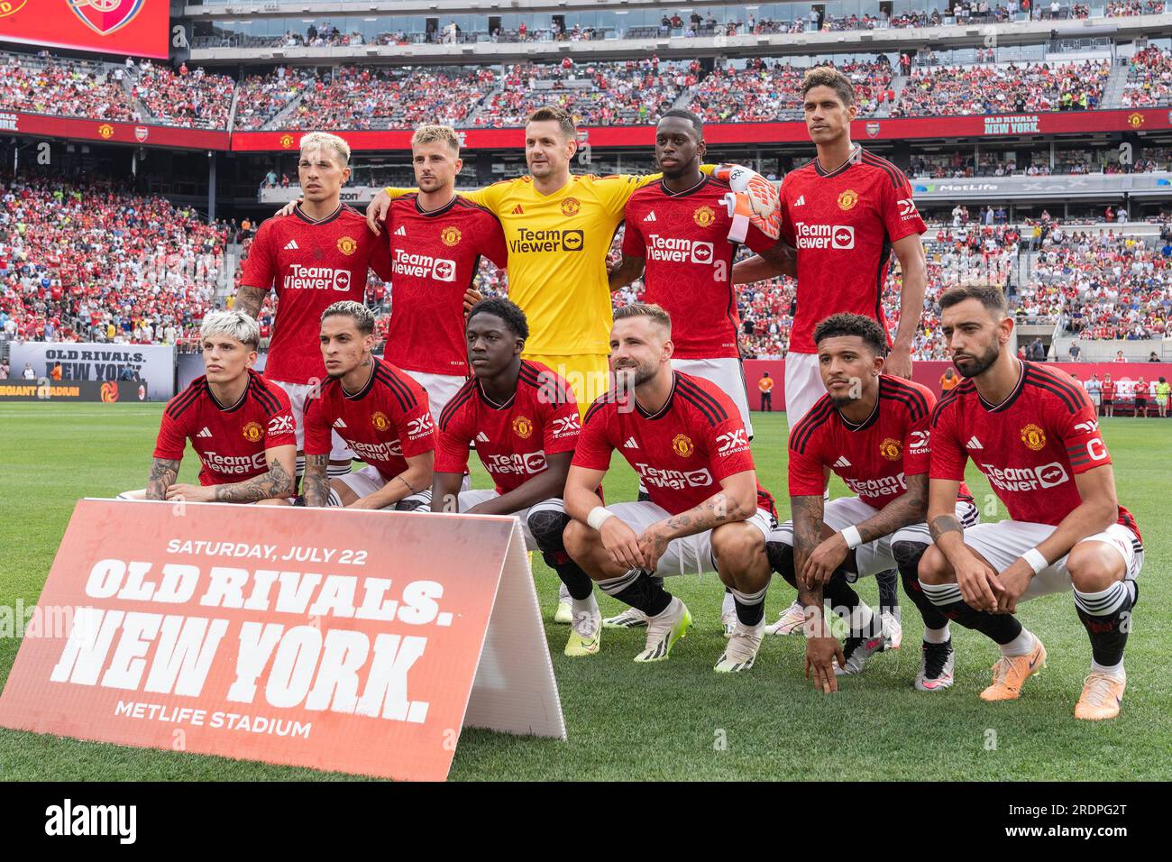 East Rutherford, USA. 22nd July, 2023. Starting 11 of Manchester United ...