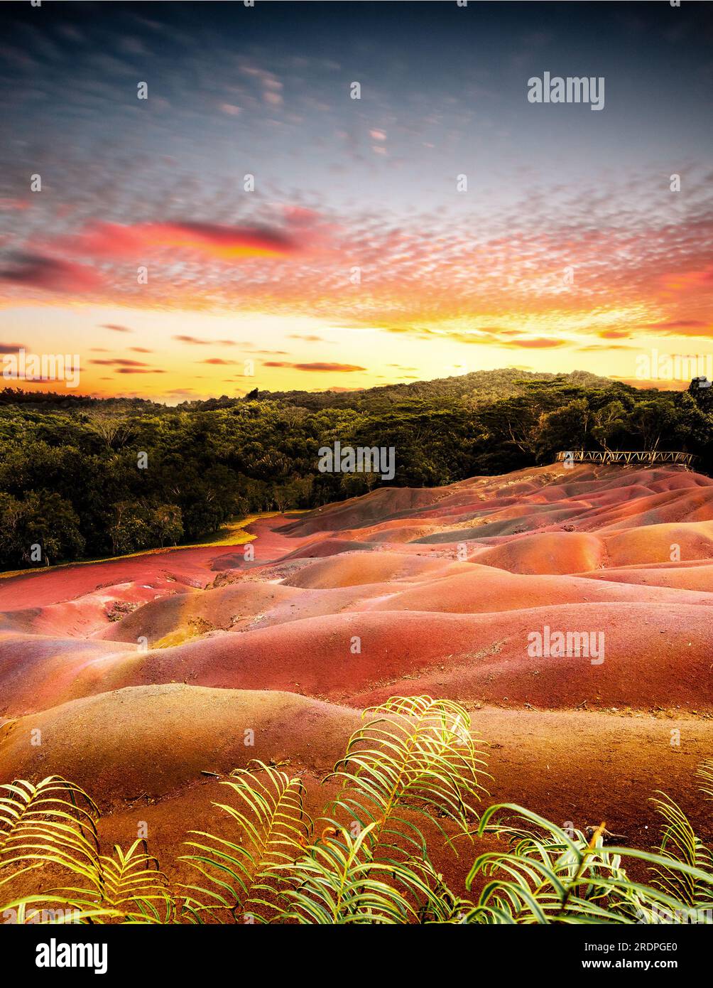 sunset in the mountains the world-famous, seven colored earth in ...