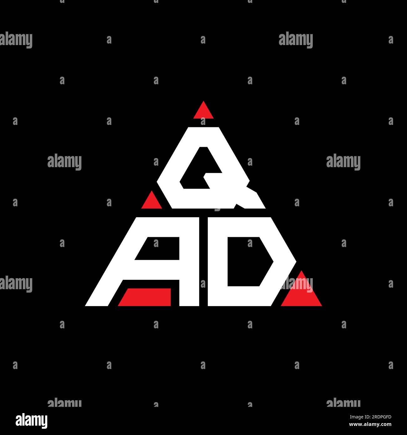 QAD triangle letter logo design with triangle shape. QAD triangle logo ...