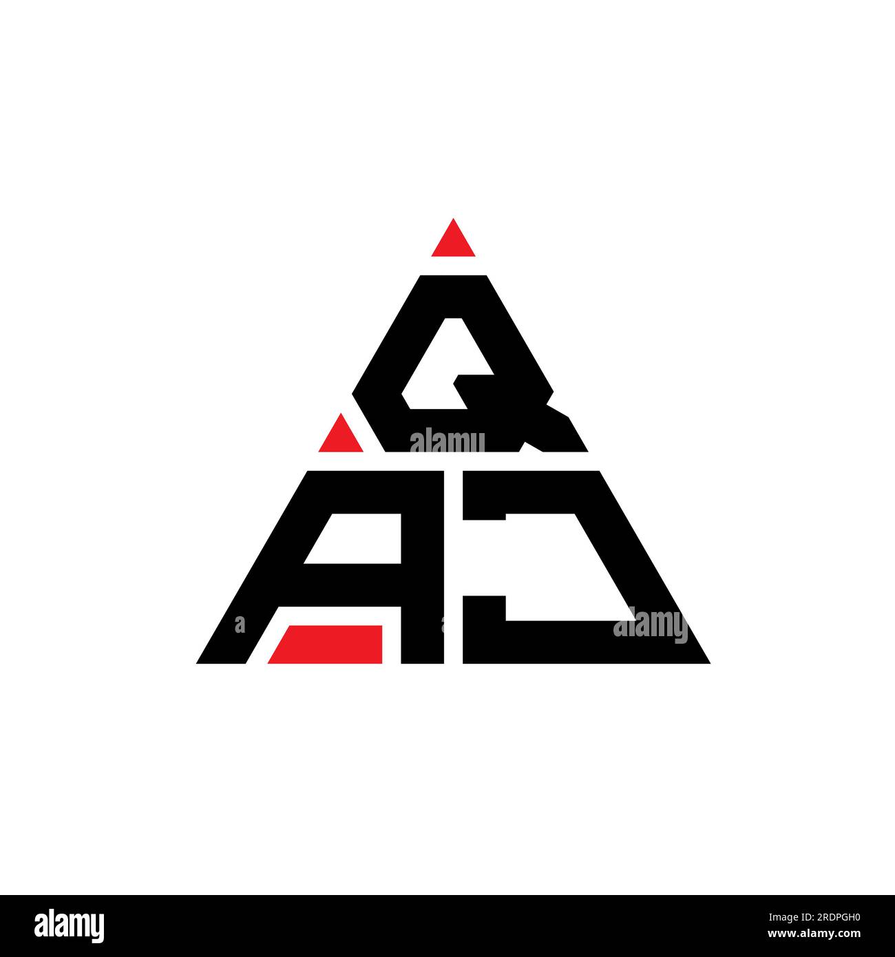QAJ triangle letter logo design with triangle shape. QAJ triangle logo ...