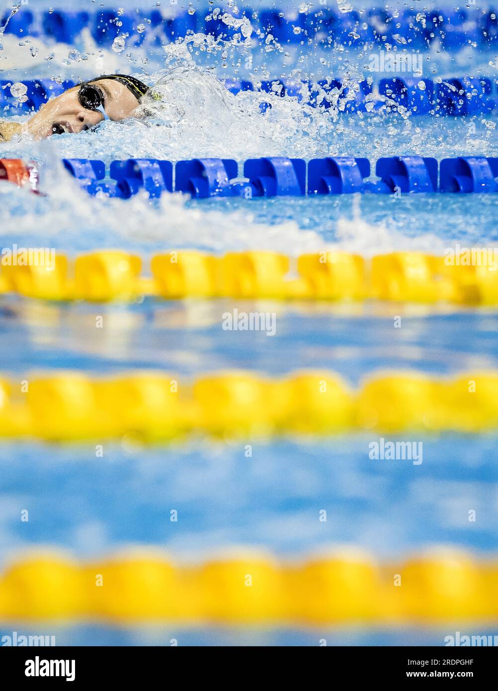FUKUOKA - Imani de Jong in action in the 400 freestyle during the World ...