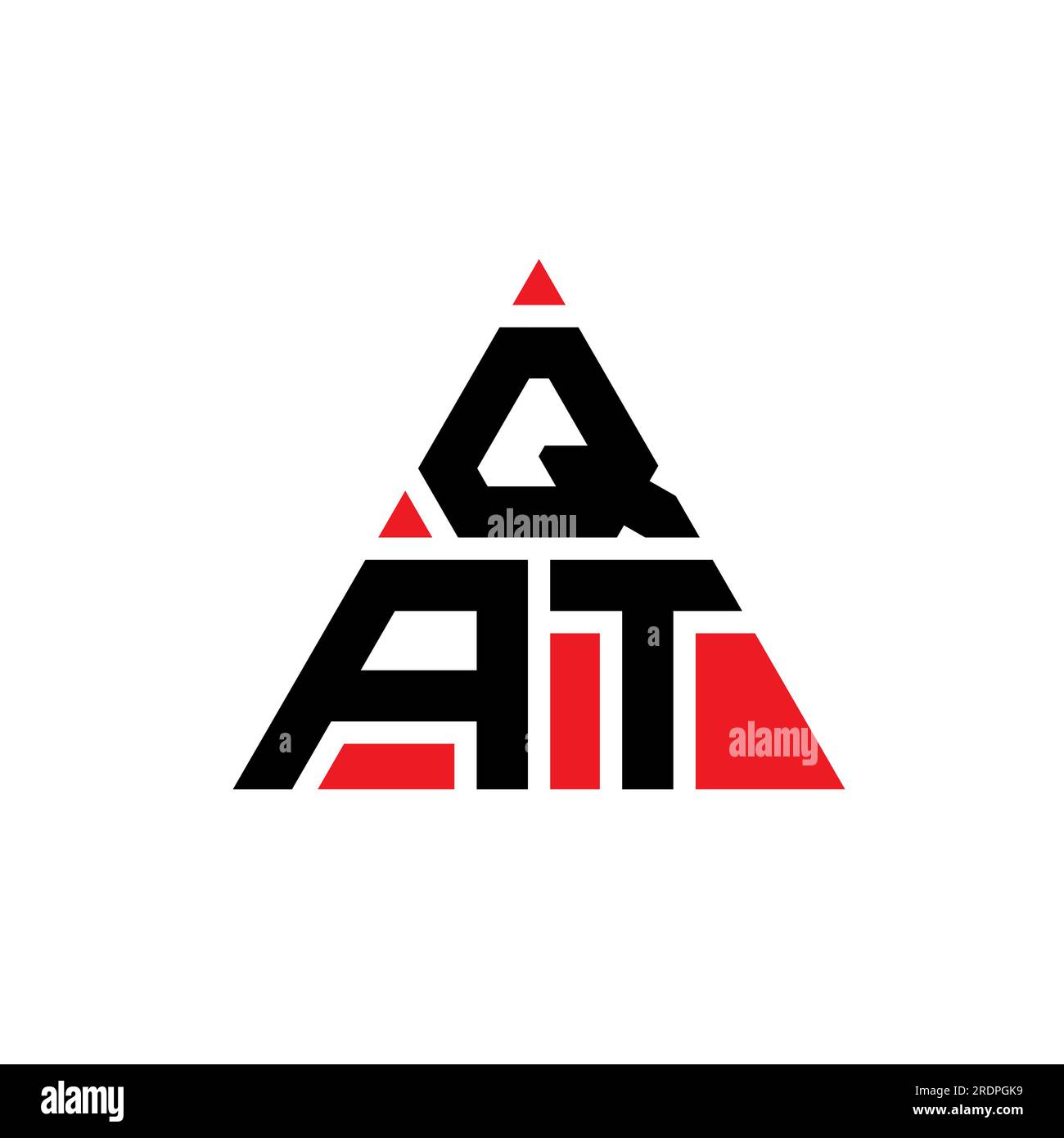 QAT triangle letter logo design with triangle shape. QAT triangle logo ...
