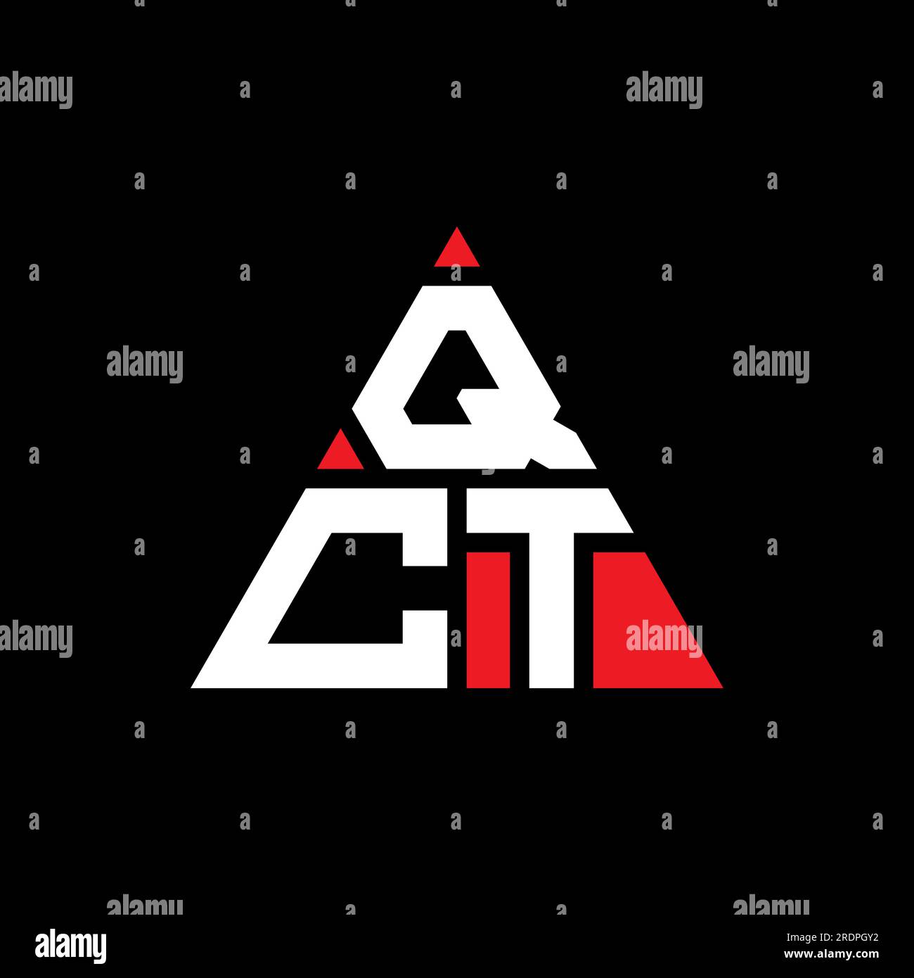 QCT triangle letter logo design with triangle shape. QCT triangle logo ...