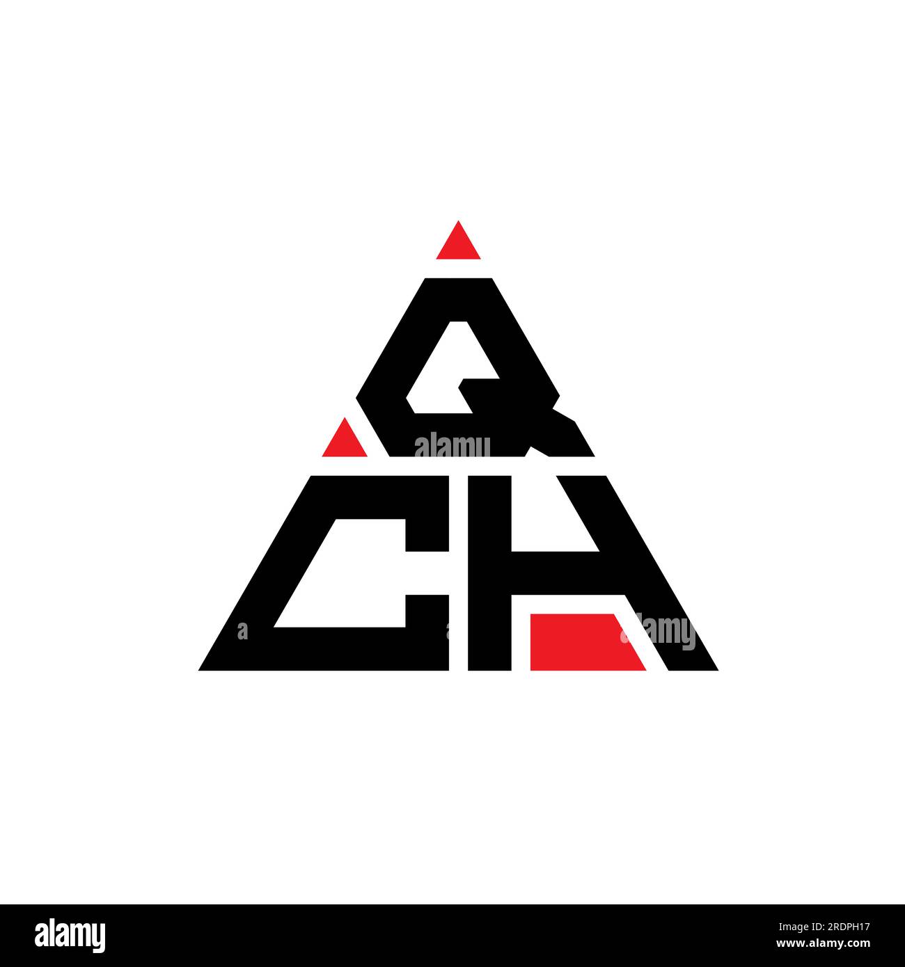 QCH triangle letter logo design with triangle shape. QCH triangle logo ...
