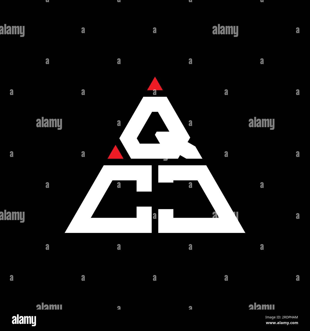 QCJ triangle letter logo design with triangle shape. QCJ triangle logo ...