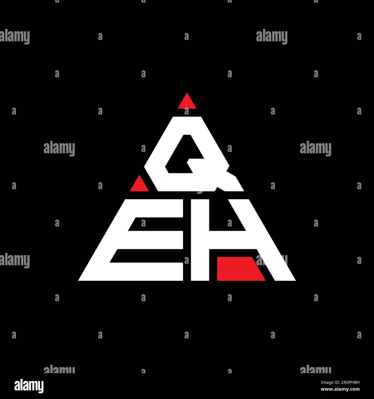 QEH triangle letter logo design with triangle shape. QEH triangle logo ...