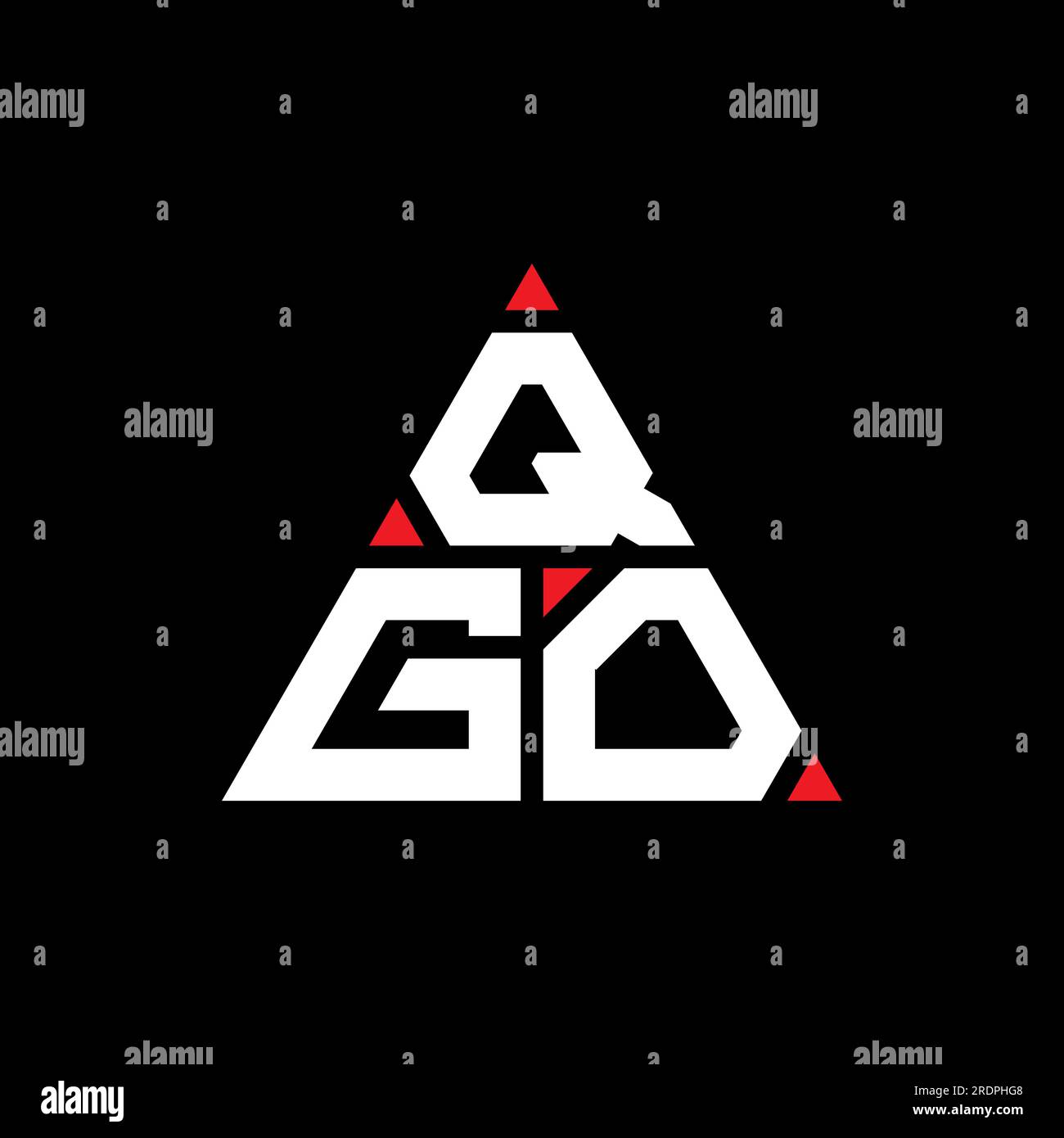 QGO triangle letter logo design with triangle shape. QGO triangle logo ...