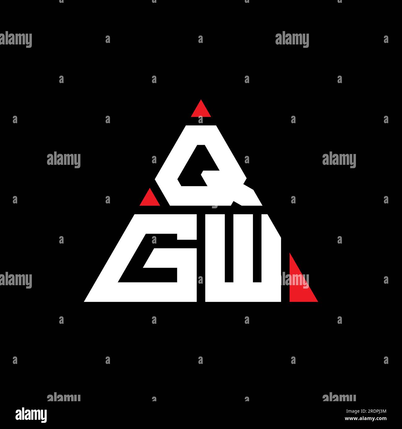 QGW triangle letter logo design with triangle shape. QGW triangle logo ...