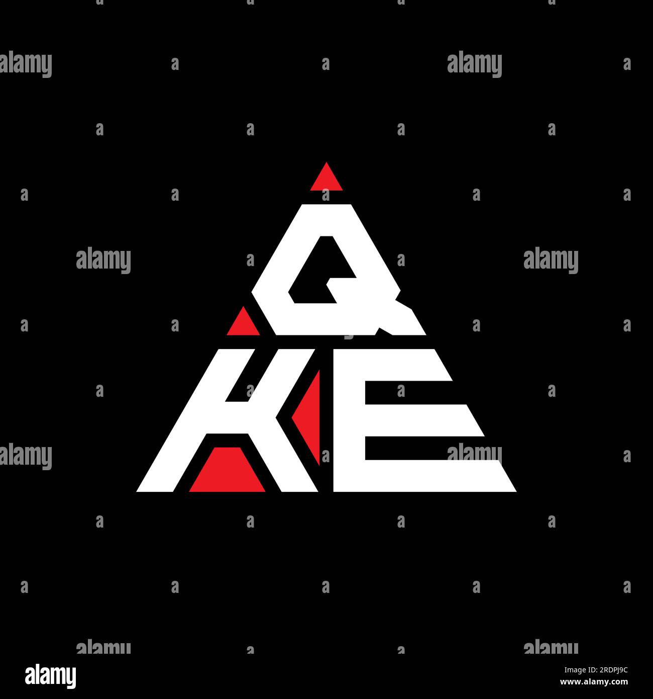 QKE triangle letter logo design with triangle shape. QKE triangle logo ...
