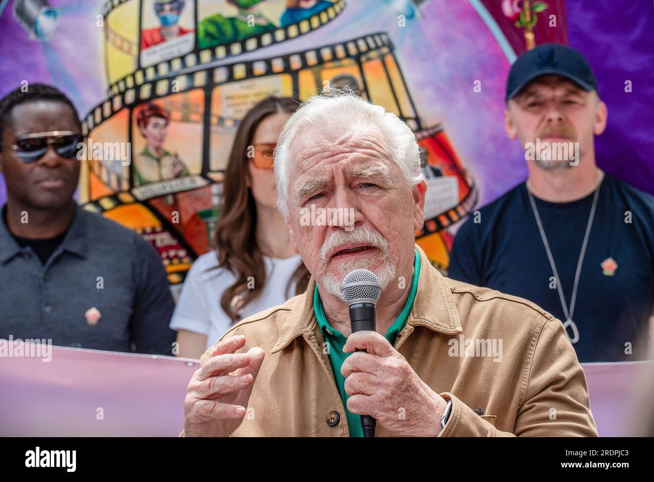 London, UK. 21st July, 2023. Brian Cox speaks during the rally while ...