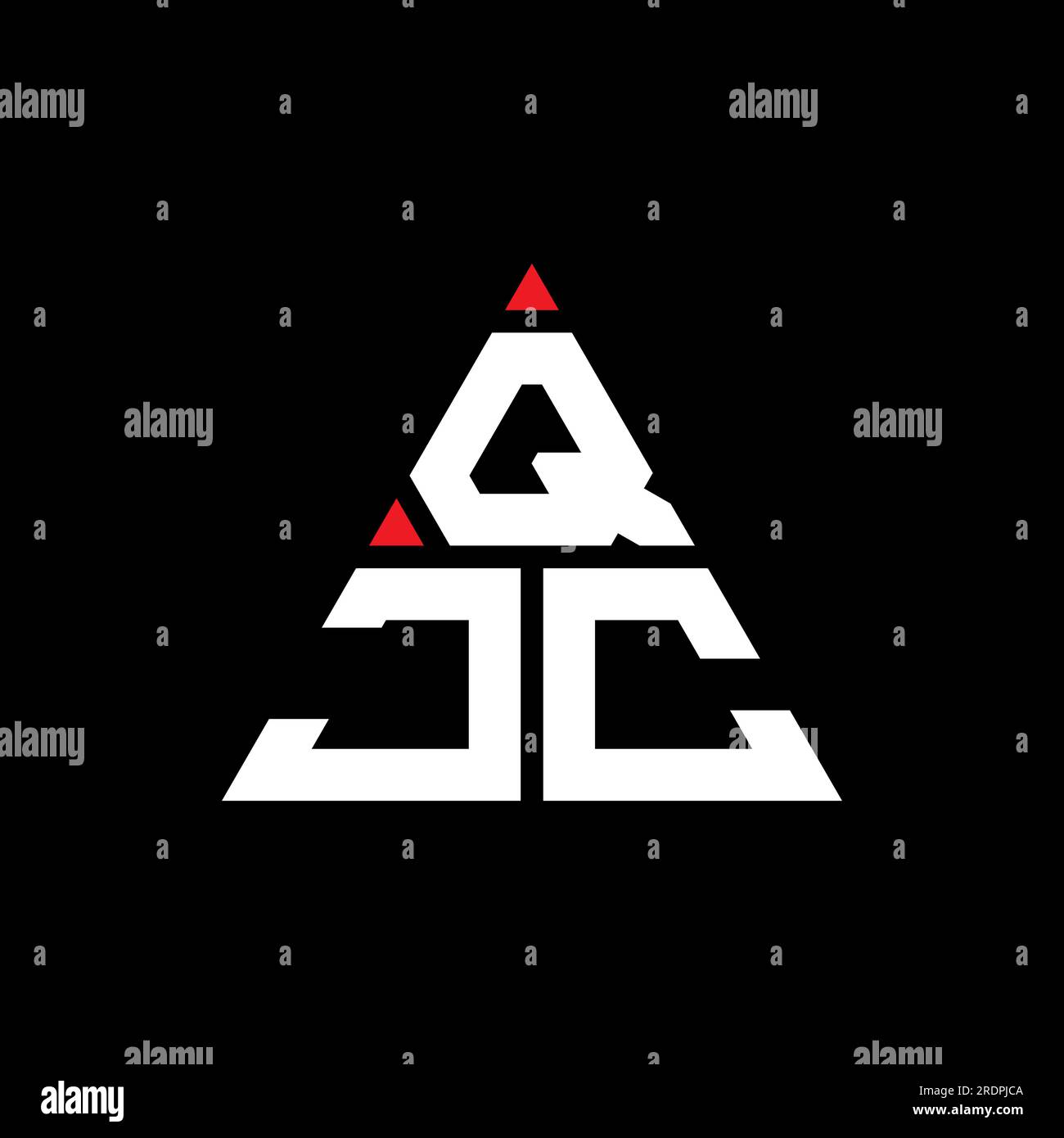 QJC triangle letter logo design with triangle shape. QJC triangle logo ...