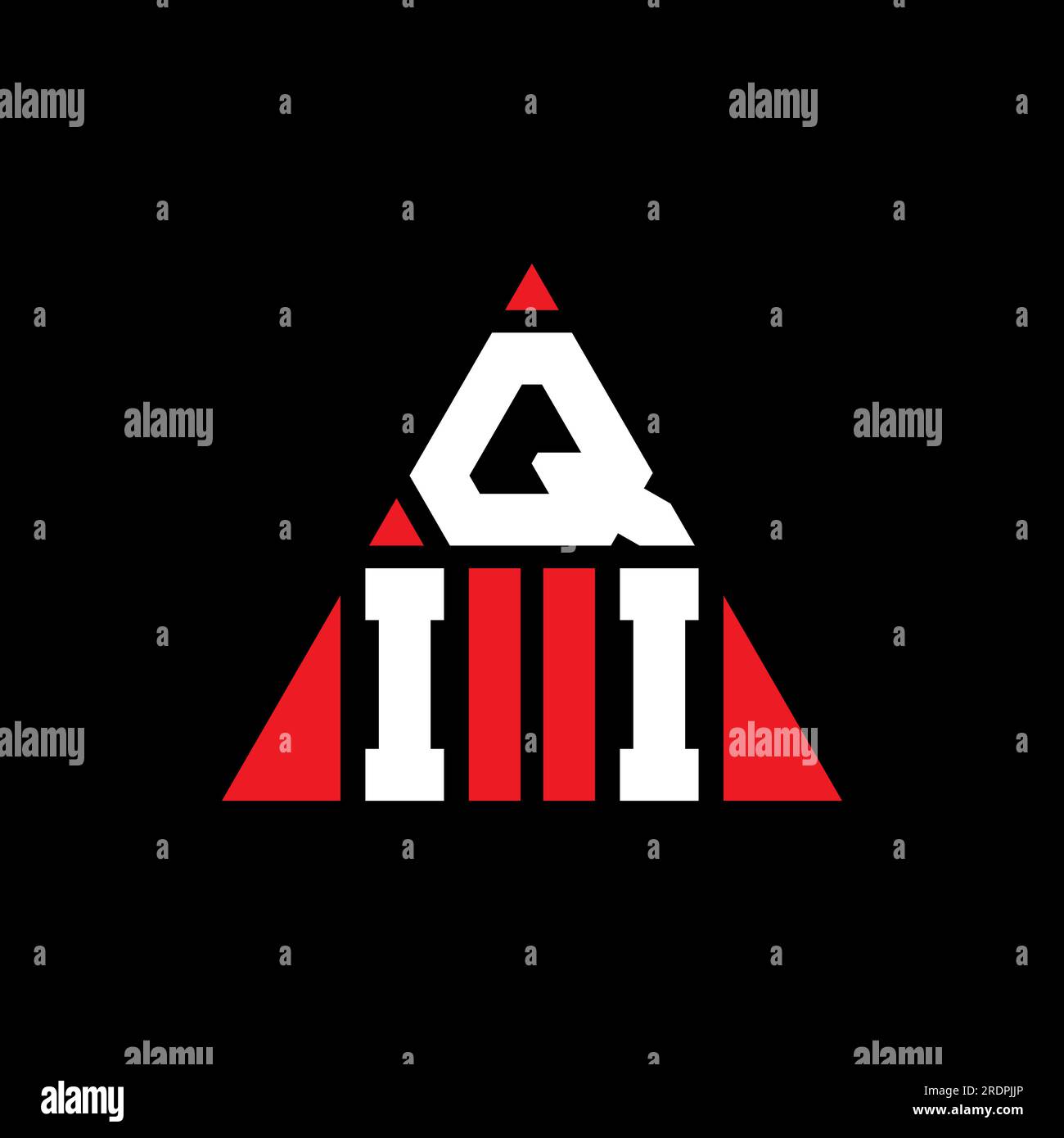 QII triangle letter logo design with triangle shape. QII triangle logo ...