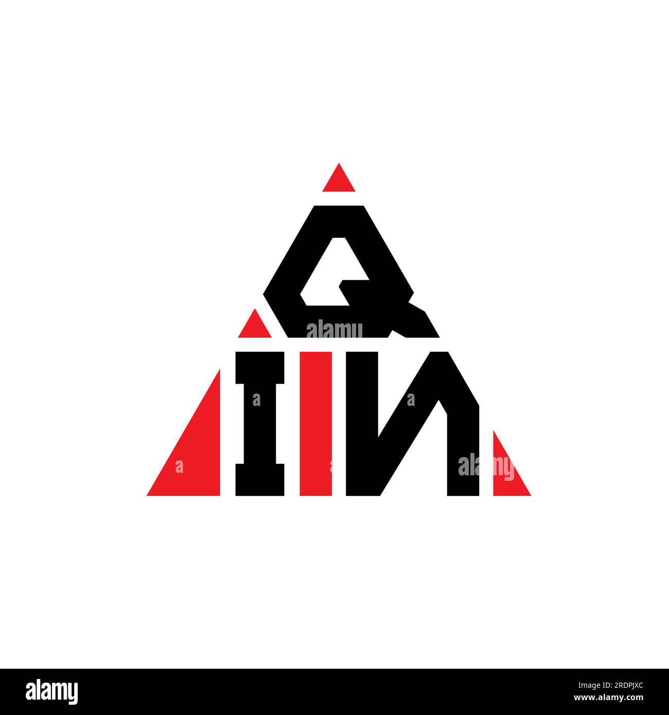 QIN triangle letter logo design with triangle shape. QIN triangle logo ...