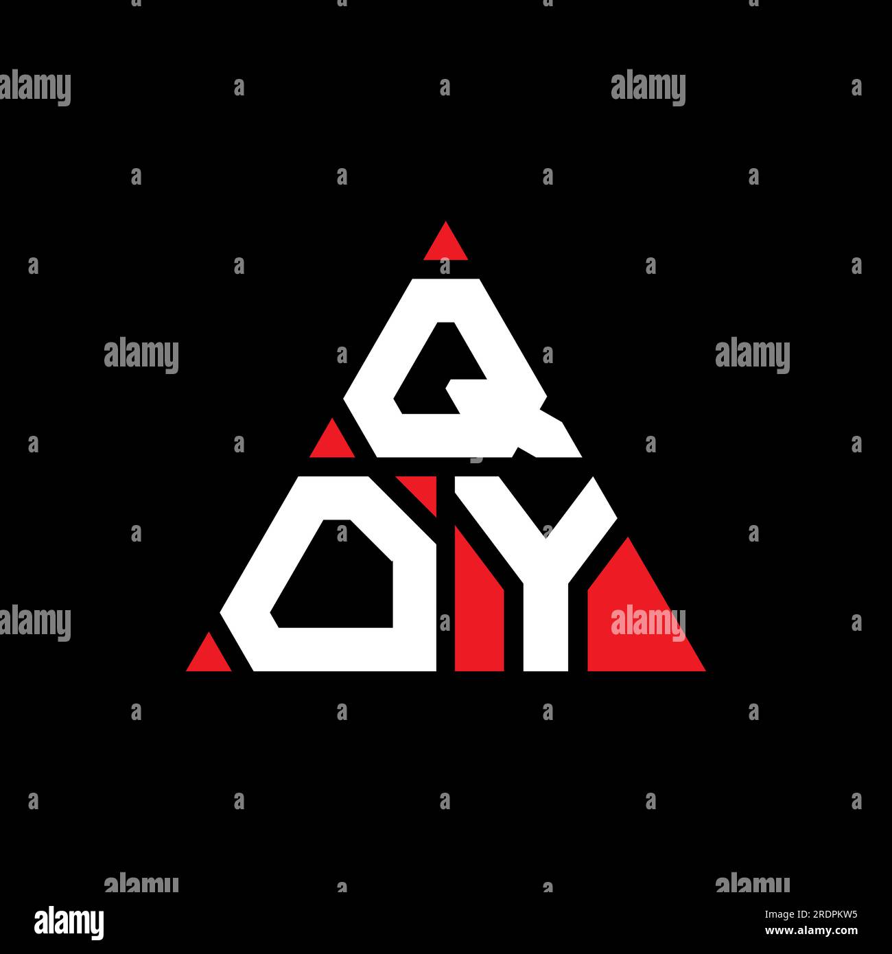 QOY triangle letter logo design with triangle shape. QOY triangle logo ...