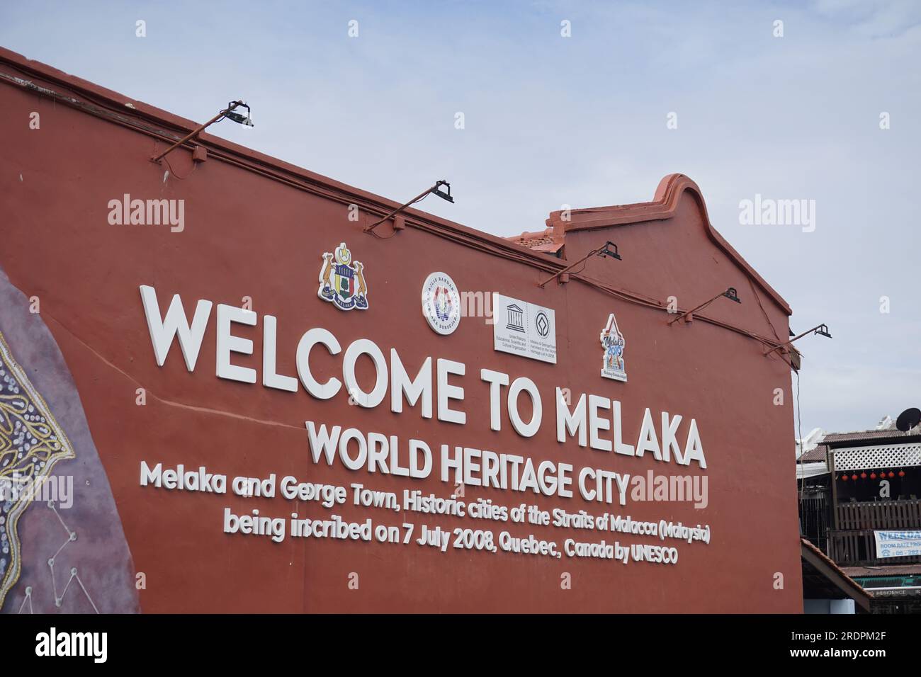 welcome signage to world heritage city of Melaka, Malaysia Stock Photo ...