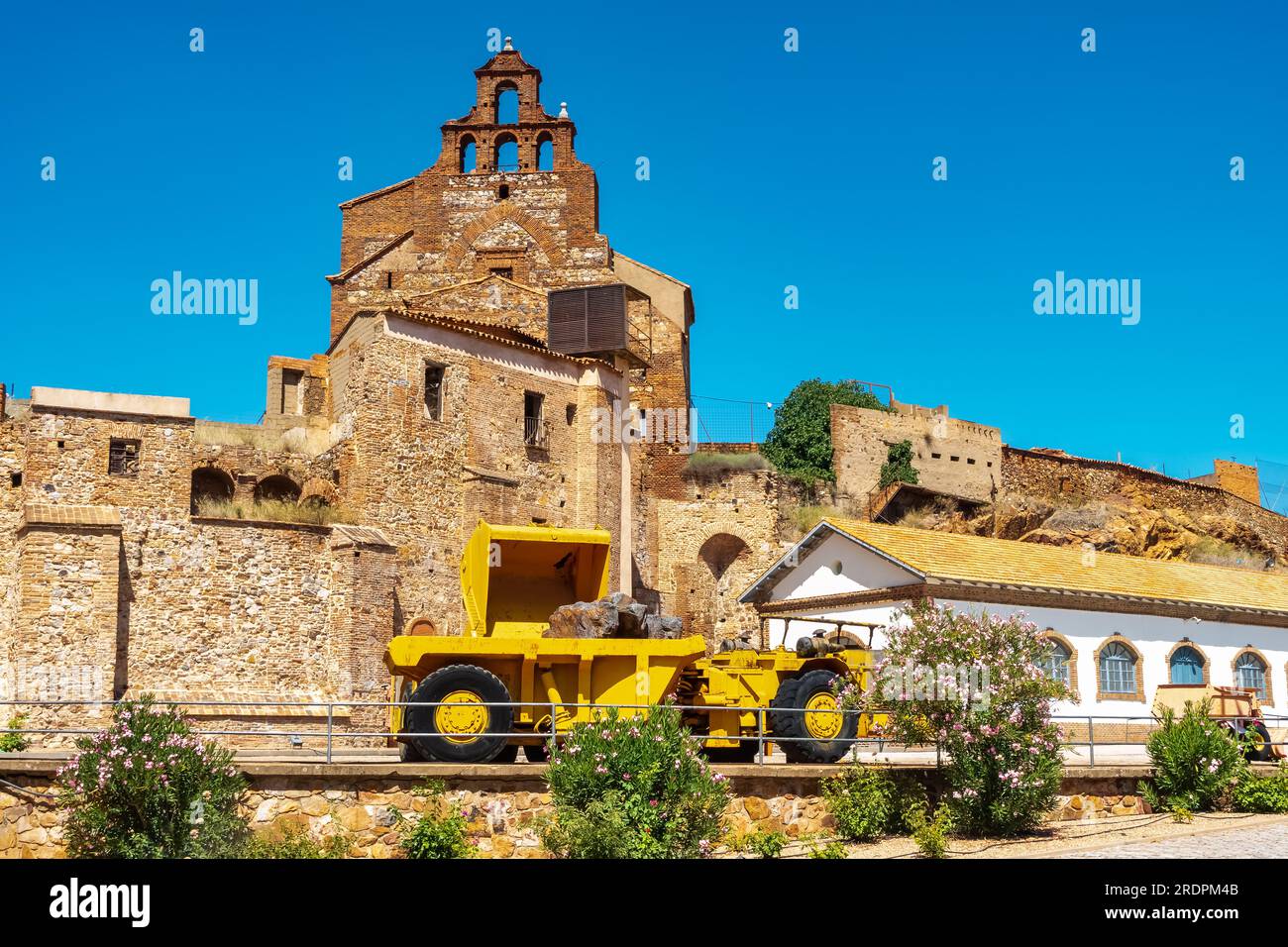 Old buildings in the village of Almaden where a very large mercury mine ...