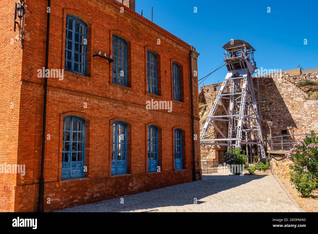 Old buildings in the village of Almaden where a very large mercury mine ...