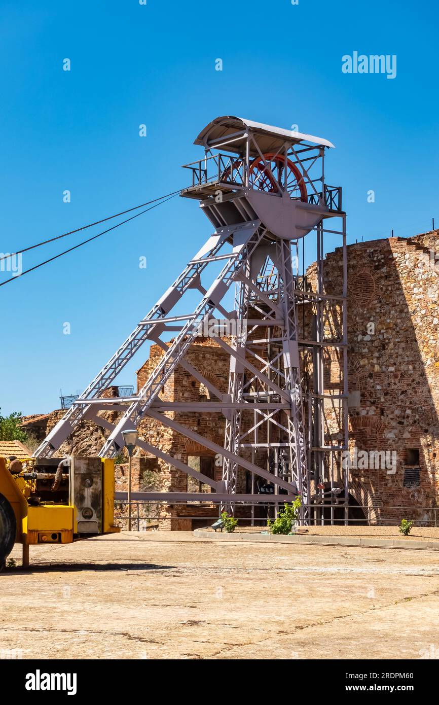 Old mercury extraction tower in the closed mines of Almaden, Ciudad ...