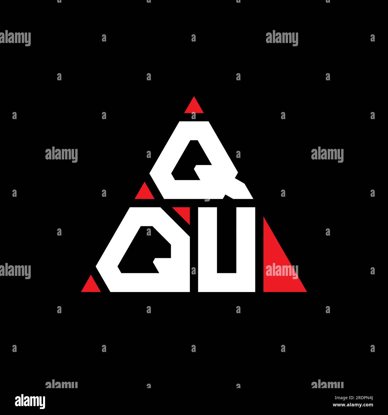 QQU triangle letter logo design with triangle shape. QQU triangle logo ...