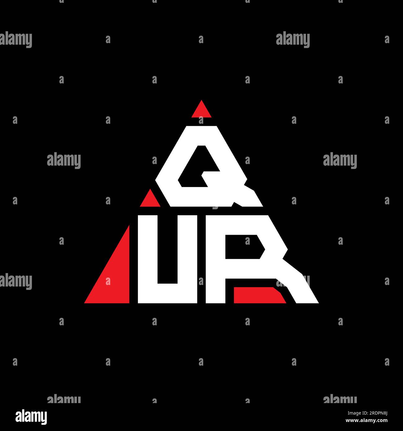 QUR triangle letter logo design with triangle shape. QUR triangle logo ...