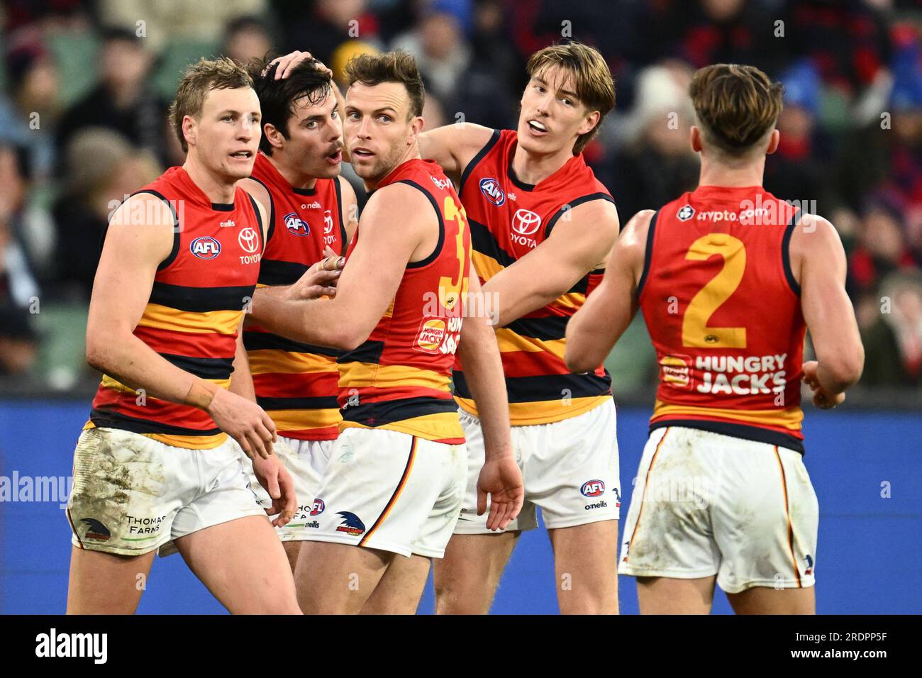 Melbourne, Australia. 23rd July, 2023. Darcy Fogarty of the Crows (2nd ...
