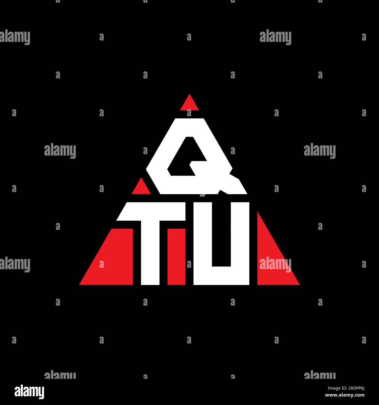 QTU triangle letter logo design with triangle shape. QTU triangle logo ...