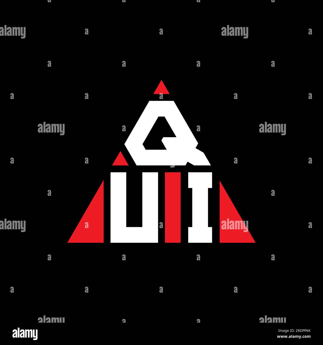 QUI triangle letter logo design with triangle shape. QUI triangle logo ...