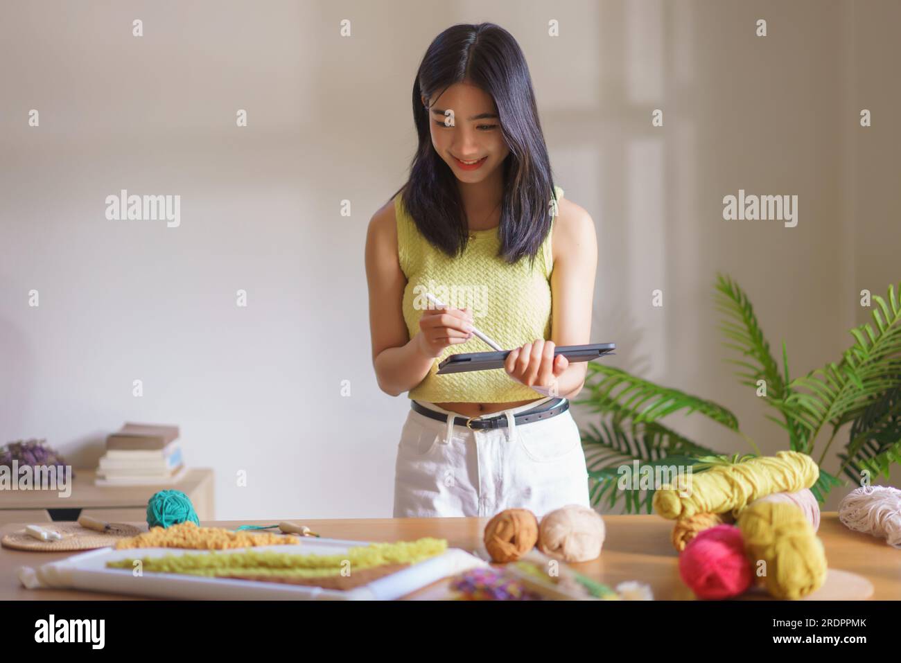 Hand embroidery concept, Women sketches to designing for handicraft ...