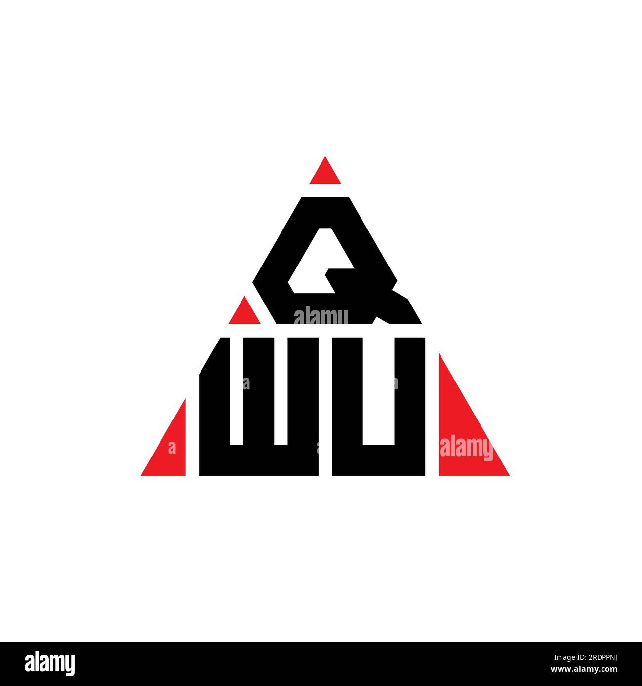 QWU triangle letter logo design with triangle shape. QWU triangle logo ...