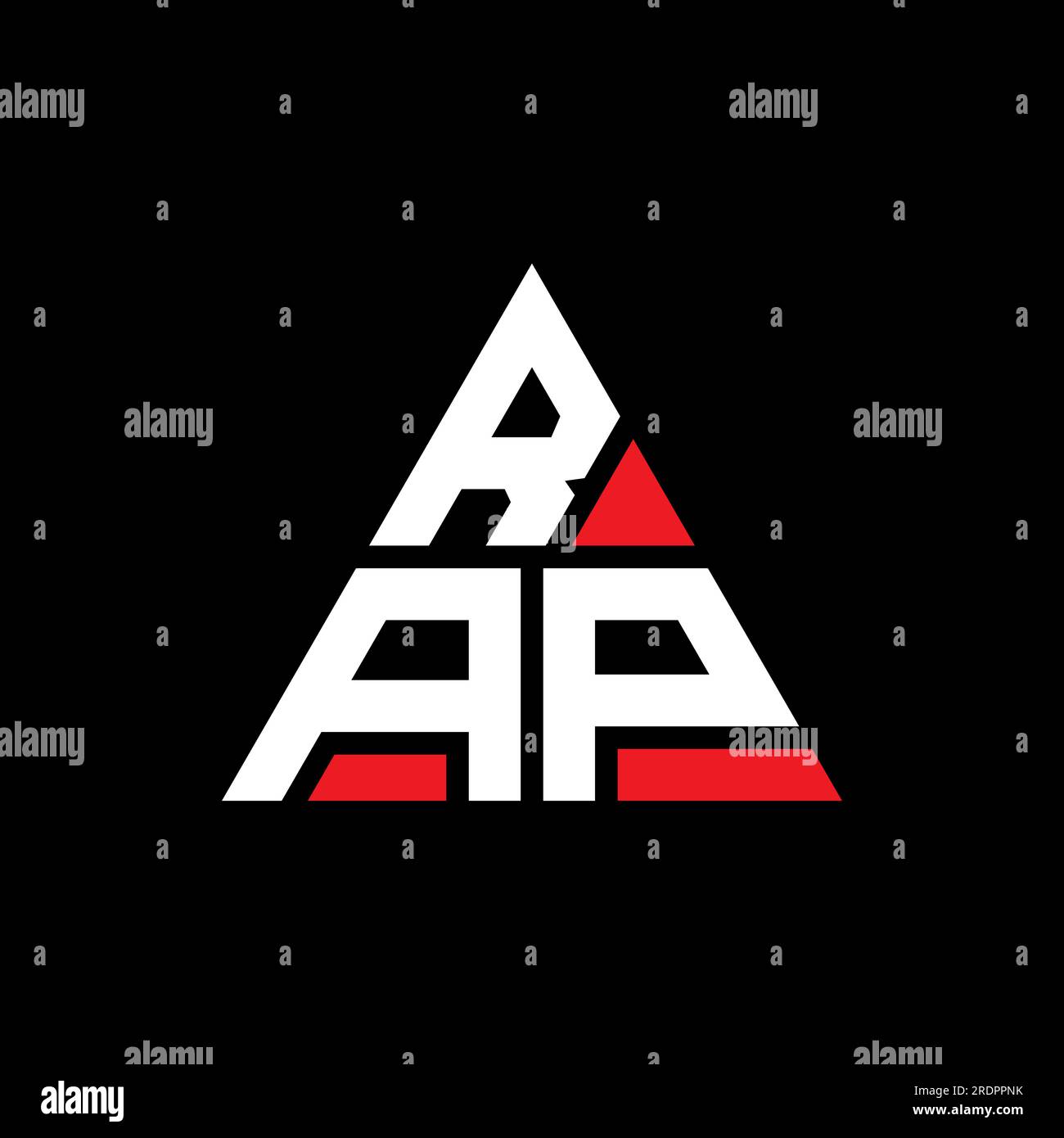 RAP triangle letter logo design with triangle shape. RAP triangle logo ...