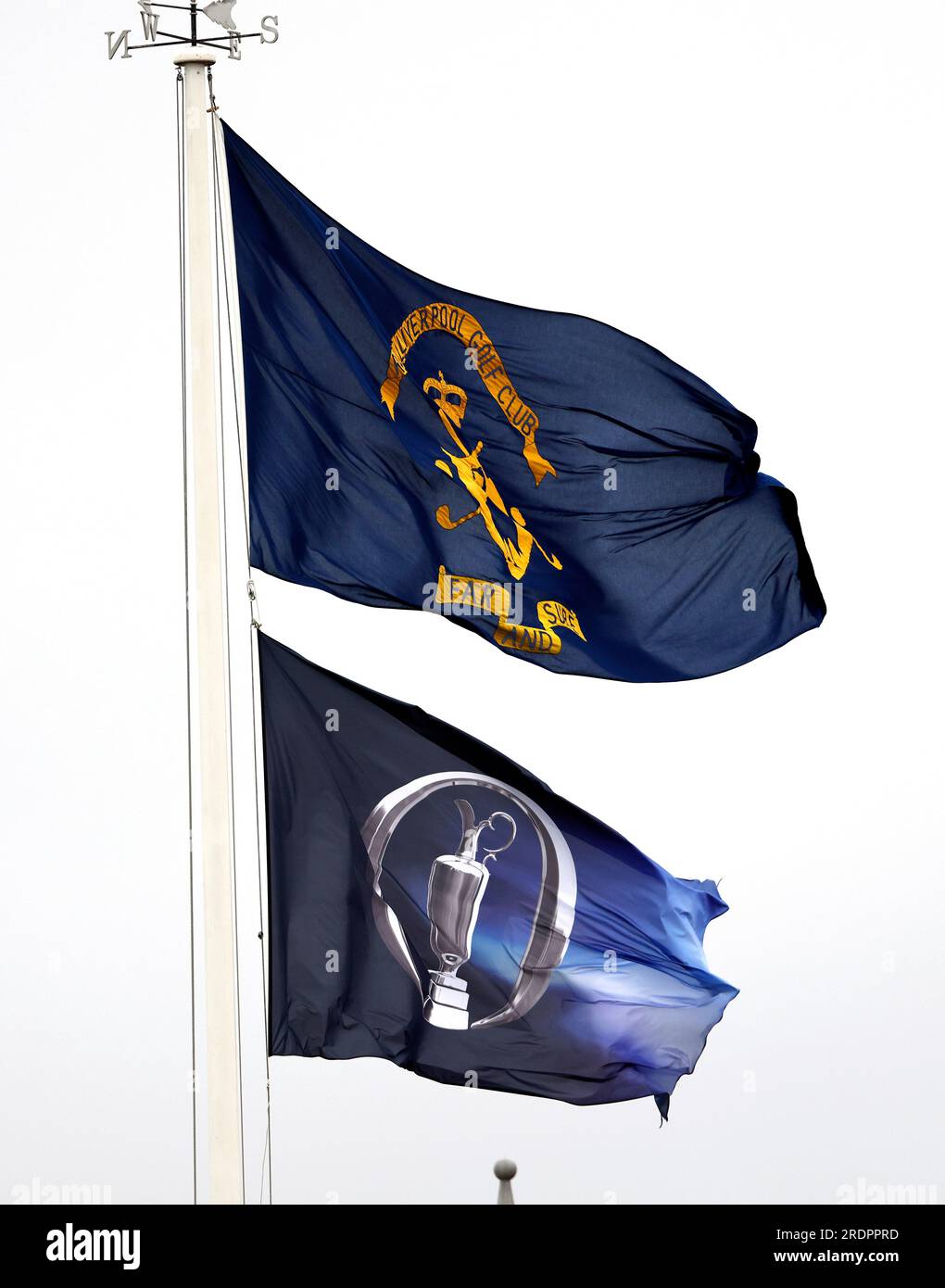 General view of flags for Royal Liverpool and the Open Championship ...